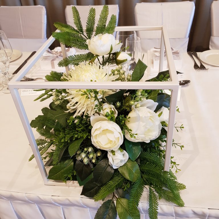 Rubix Cube With Mini Lush Flowers Hire Online Ivory Heart Events